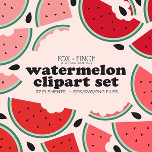 Watermelon Clipart Commercial SVG EPS PNG Vector - Watermelon Svg ...