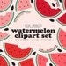 Watermelon Clipart Commercial SVG EPS PNG Vector Watermelon Svg Clipart ...