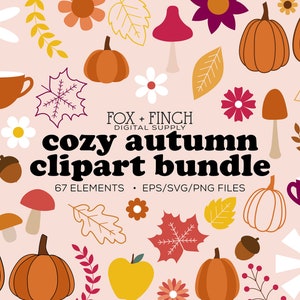Fall Clipart Commerical Use - Boho Fall Clipart Set - Cute Fall SVG ...