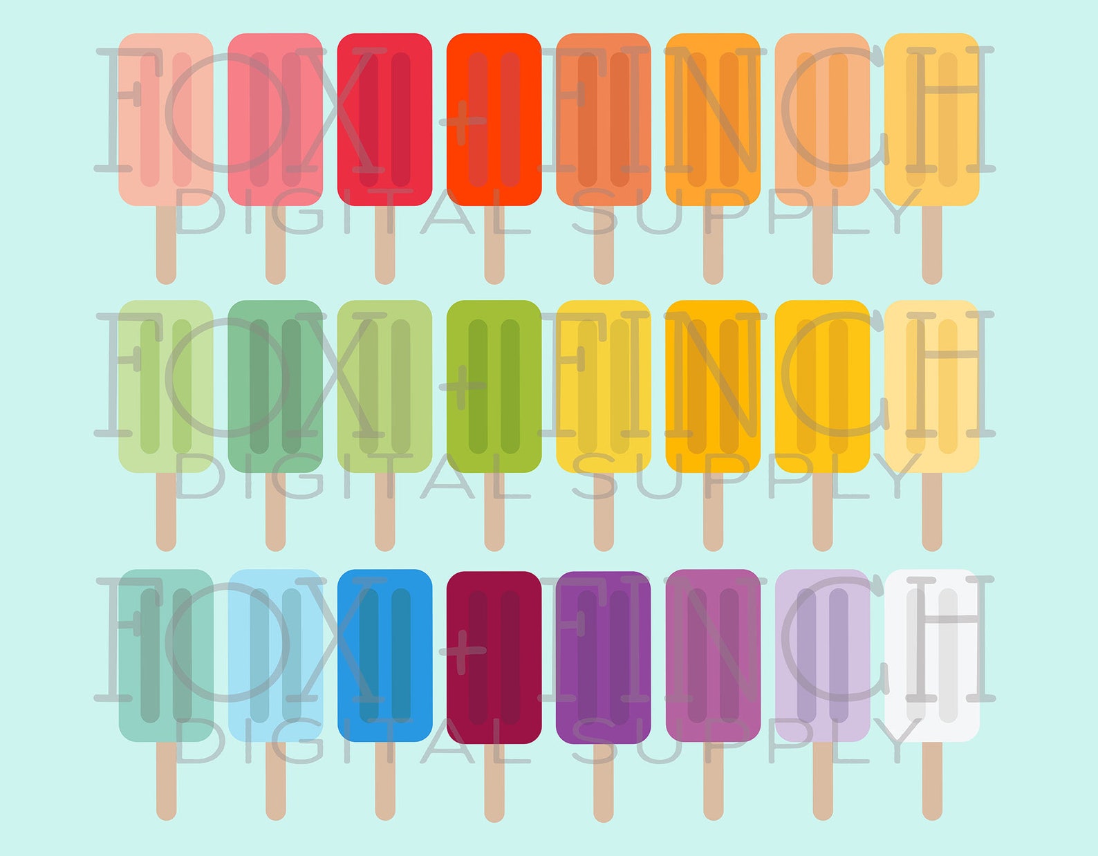 Popsicle Clipart SVG PNG EPS Commercial Use - Summer Clip Art Set - Ice ...