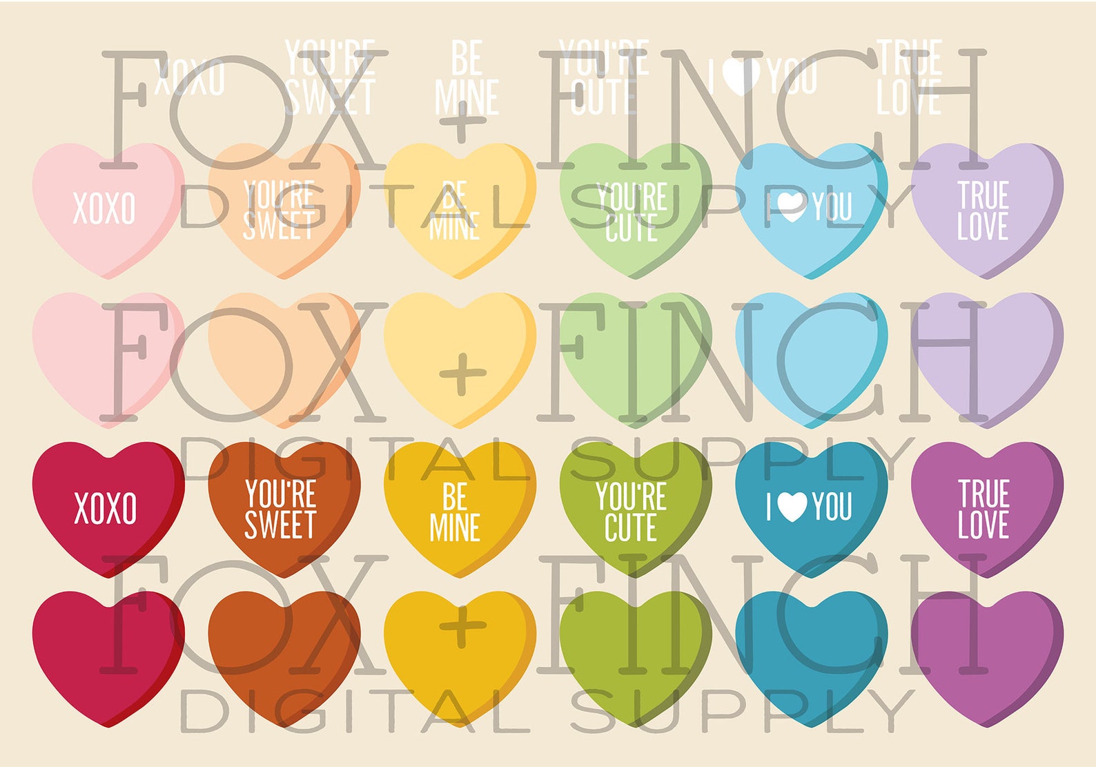 Candy Heart SVG Clipart Commercial Use - Valentine Vector Clipart ...