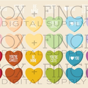 Candy Heart SVG Clipart Commercial Use - Valentine Vector Clipart ...