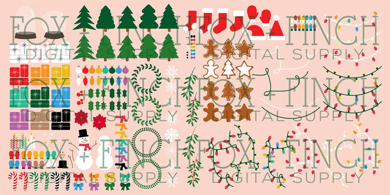 Christmas Clipart Bundle SVG PNG EPS, Commercial Use Christmas Clip Art ...