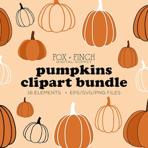Pumpkin Clipart Commercial Use SVG PNG EPS - Pumpkin Vector Art - Fall ...