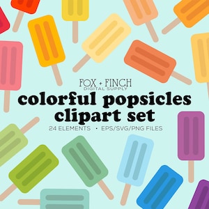 Popsicle Clipart SVG PNG EPS Commercial Use - Summer Clip Art Set - Ice ...