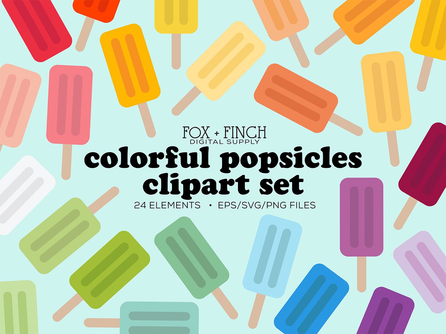 Popsicle Clipart SVG PNG EPS Commercial Use - Summer Clip Art Set - Ice ...