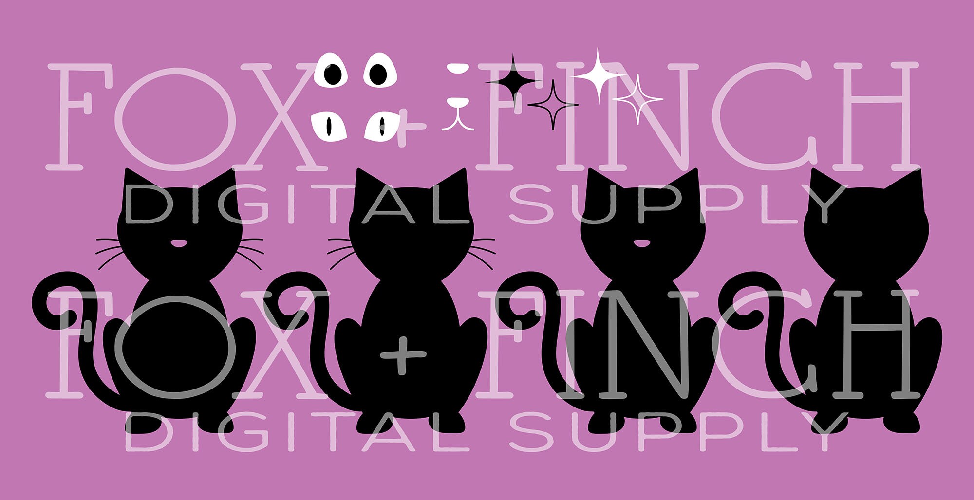 Black Cat Clipart SVG PNG EPS Bundle, Halloween Clip Art Set, Black Cat ...