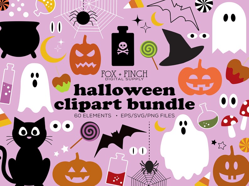Halloween Clipart Commercial Use SVG PNG EPS - Halloween Clipart Bundle ...