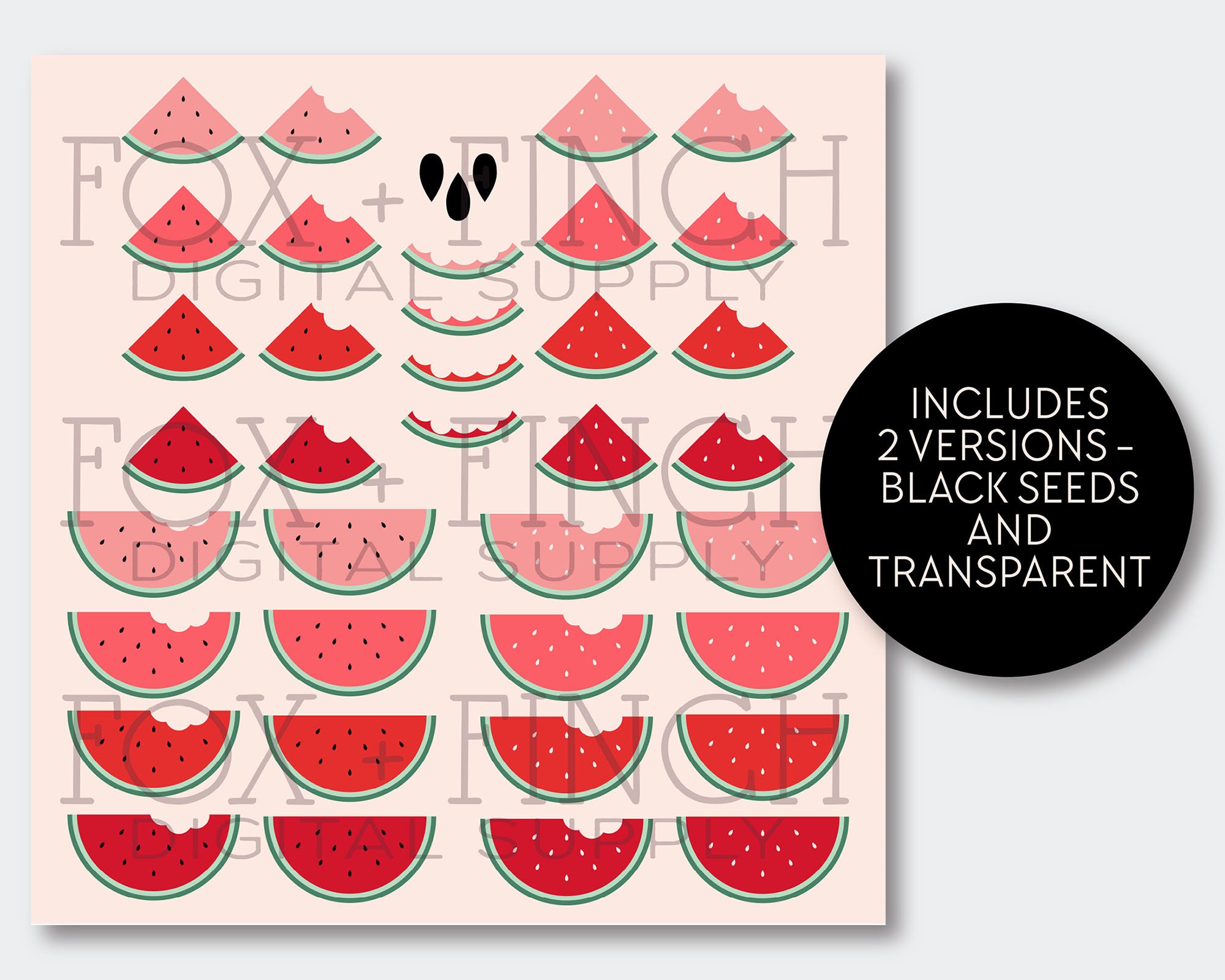 Watermelon Clipart Commercial SVG EPS PNG Vector - Watermelon Svg ...