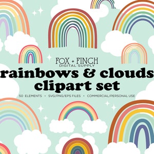 Rainbow Clipart Commercial Use - Rainbow SVG PNG EPS Clipart Bundle ...