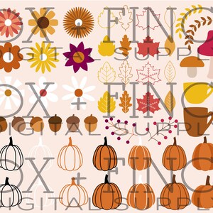 Fall Clipart Commerical Use - Boho Fall Clipart Set - Cute Fall SVG ...