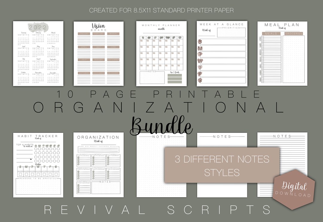 Get Organized Bundle, Instant Download, Cleaning/organizing Tracker ...
