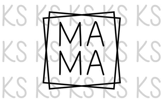 Mama double square geometric SVG digital File PNG Waterslide | Etsy