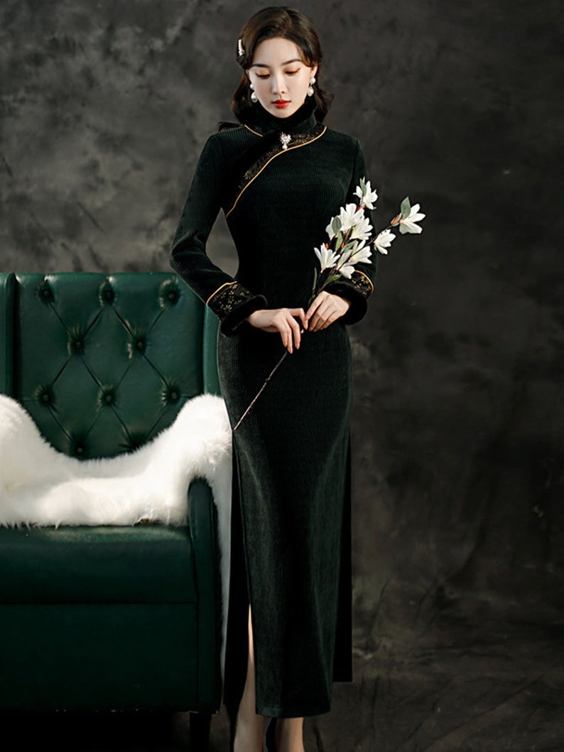 Chinese Old Shanghai Long Cheongsamcustom Qipaoautumn and - Etsy