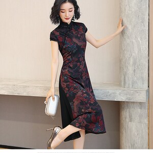 Old Shanghai Retro Chinese Style Loose Dress With Low Neck,elegant ...