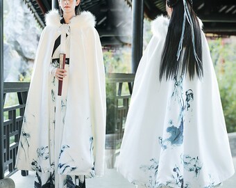 Traditional Chinese Embroidered Velvet Thickened Cloak With - Etsy