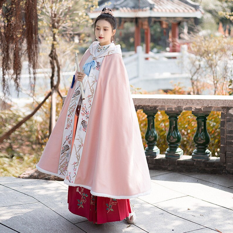 Traditional Chinese Embroidered Velvet Thickened Cloak With - Etsy