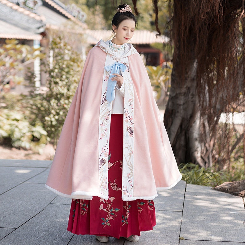 Traditional Chinese Embroidered Velvet Thickened Cloak With - Etsy