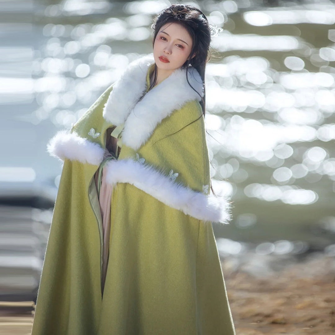 Ancient Hanfu Women's Autumn-winter Cloak Long With Wool Thickened ...