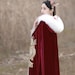 Chinese Red Long Canary and Velvet Cloak in Winter Bridal - Etsy