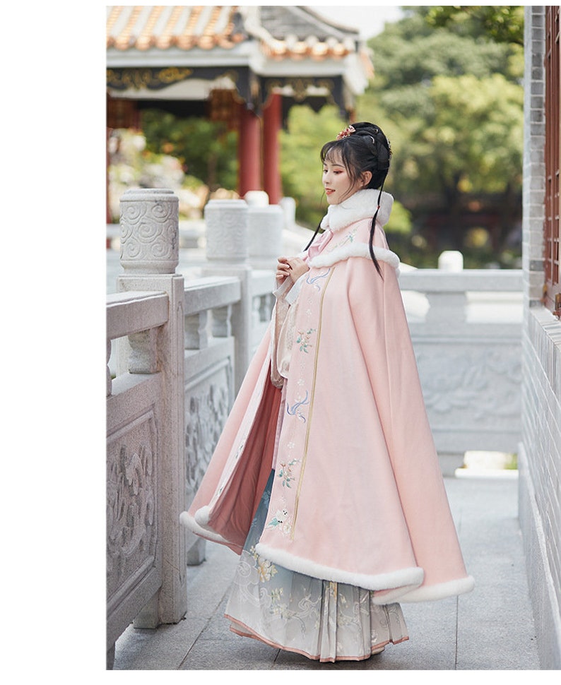 White Hanfu Cloak Winter Outside Cape for Hanfu Dress Long - Etsy
