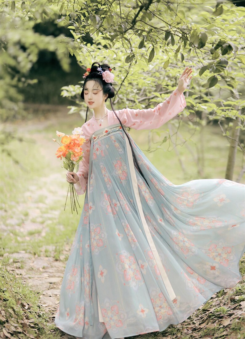 Chinese Classic Vintage Tang Dynasty Printed Chest-length - Etsy