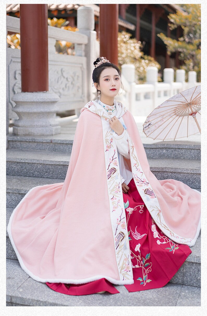Traditional Chinese Embroidered Velvet Thickened Cloak With - Etsy