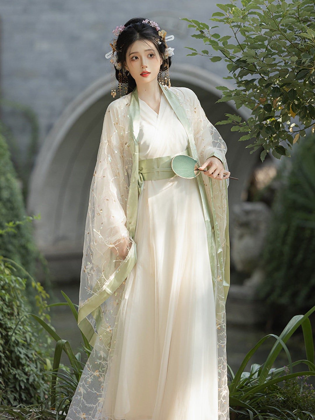 Green Beauty Improved Hanfu Female Autumn and Winter Adult - Etsy