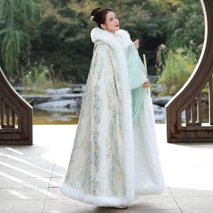 Hanfu Ancient Cape Long Winter Coat With Wool Thickened Coat Chinese ...