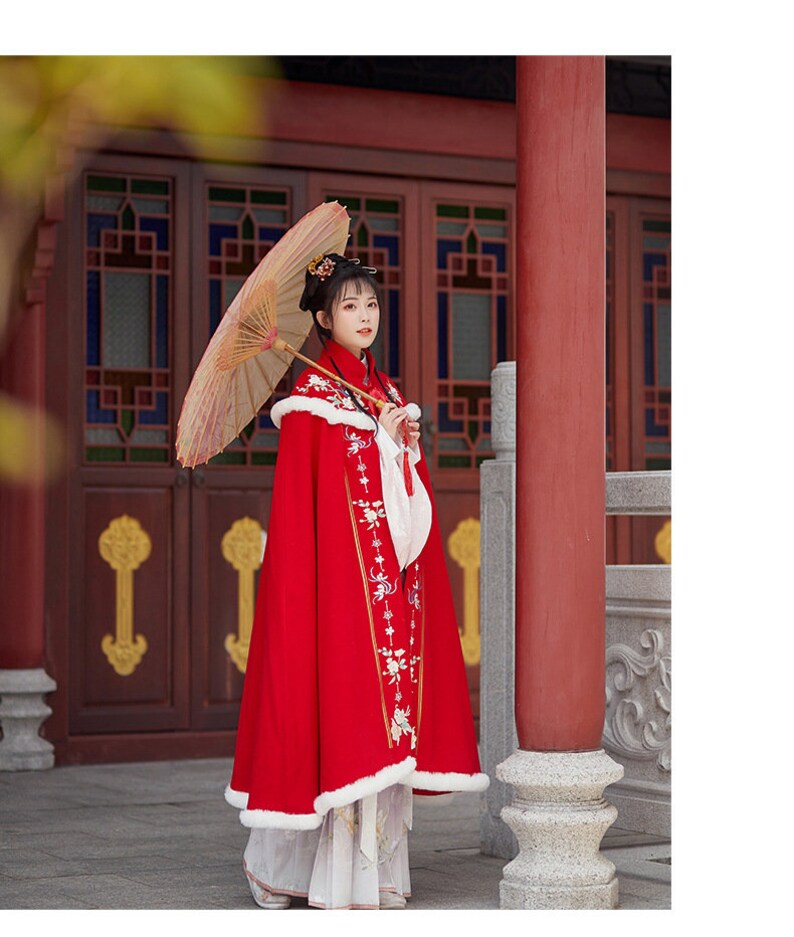 White Hanfu Cloak Winter Outside Cape for Hanfu Dress Long - Etsy
