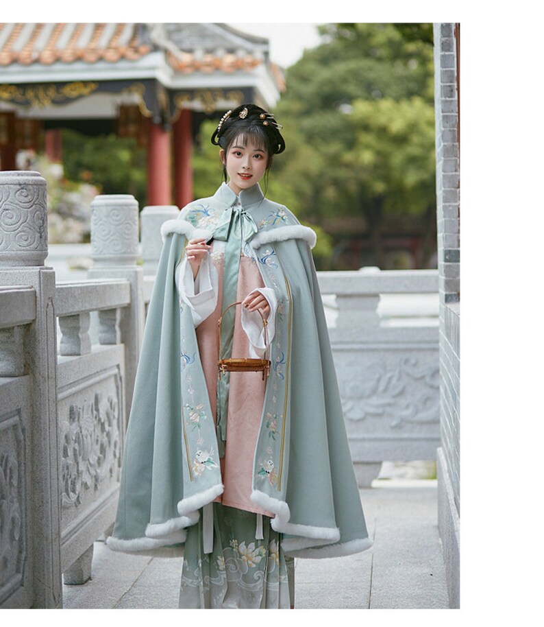 White Hanfu Cloak Winter Outside Cape for Hanfu Dress Long - Etsy