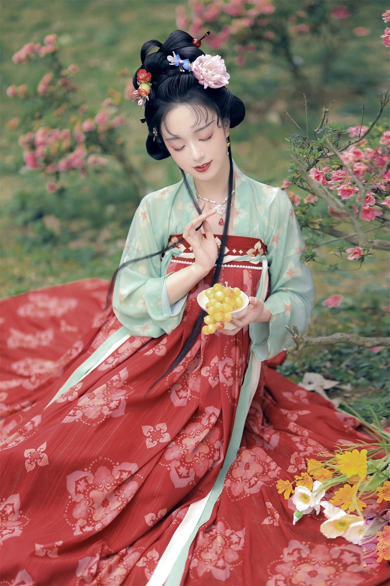 Chinese Classic Vintage Tang Dynasty Printed Chest-length - Etsy