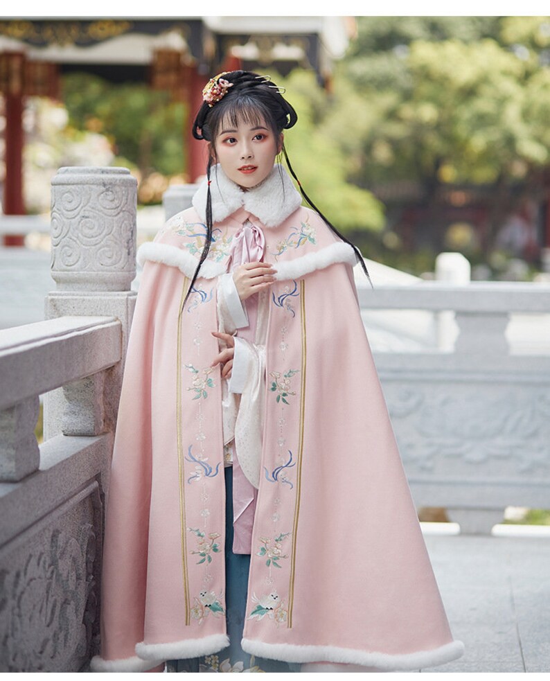 White Hanfu Cloak Winter Outside Cape for Hanfu Dress Long - Etsy