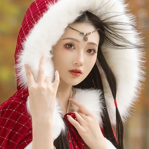 Hanfu Red Cloak Woman Chinese Style New Winter With Thick Velvet Warm ...