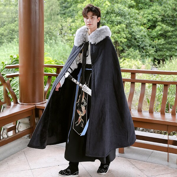 Black Hooded Cloak - Etsy