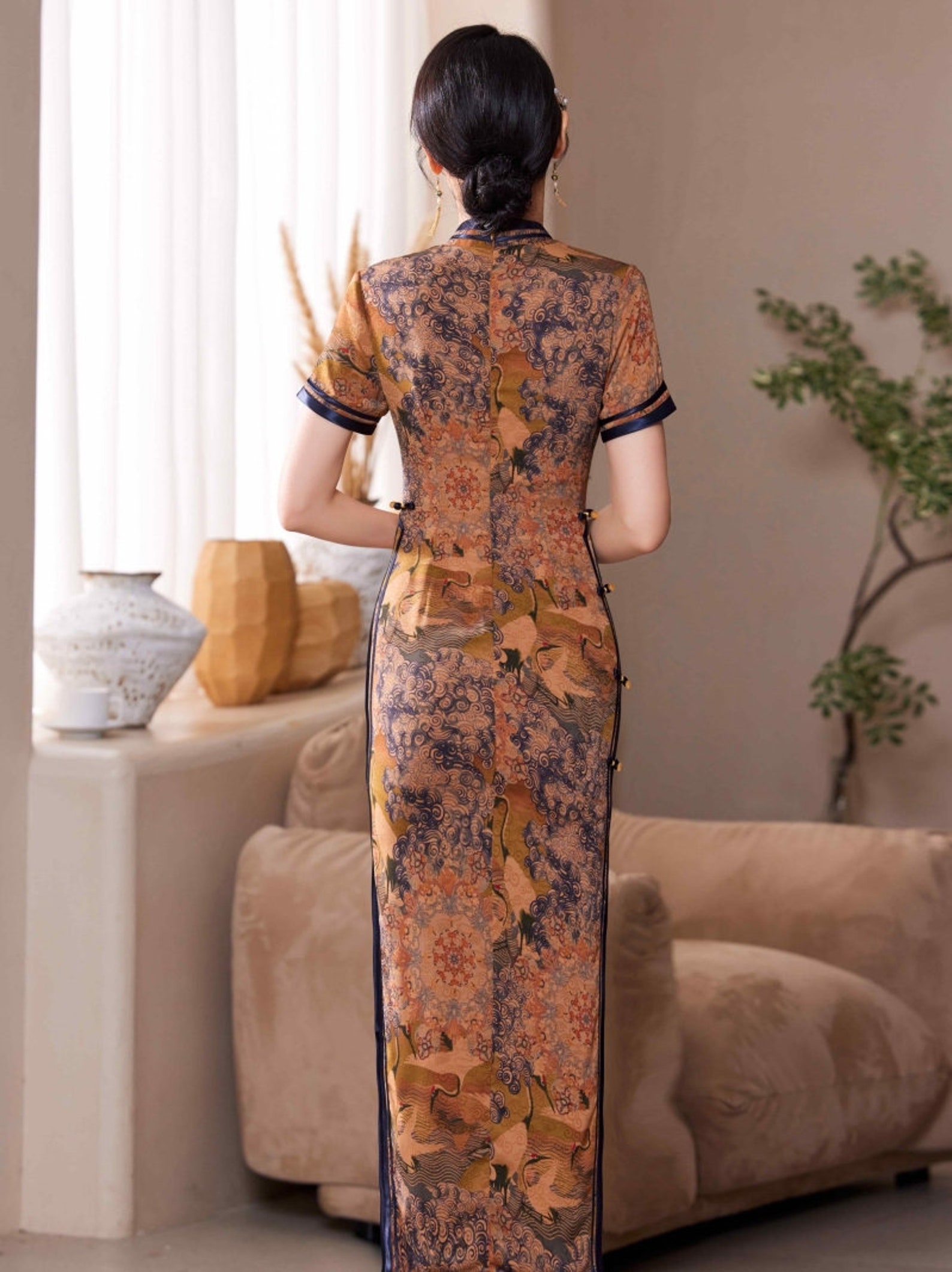 Yellow Elegant Retro Large Size Cheongsamcustom Qipao - Etsy