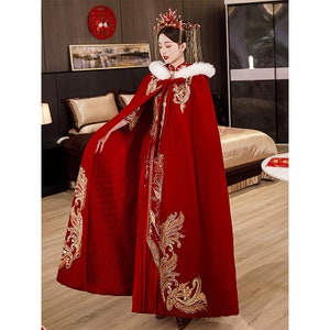 Chinese Xiuhe Dress Cloak Winter Female Chinese Style - Etsy