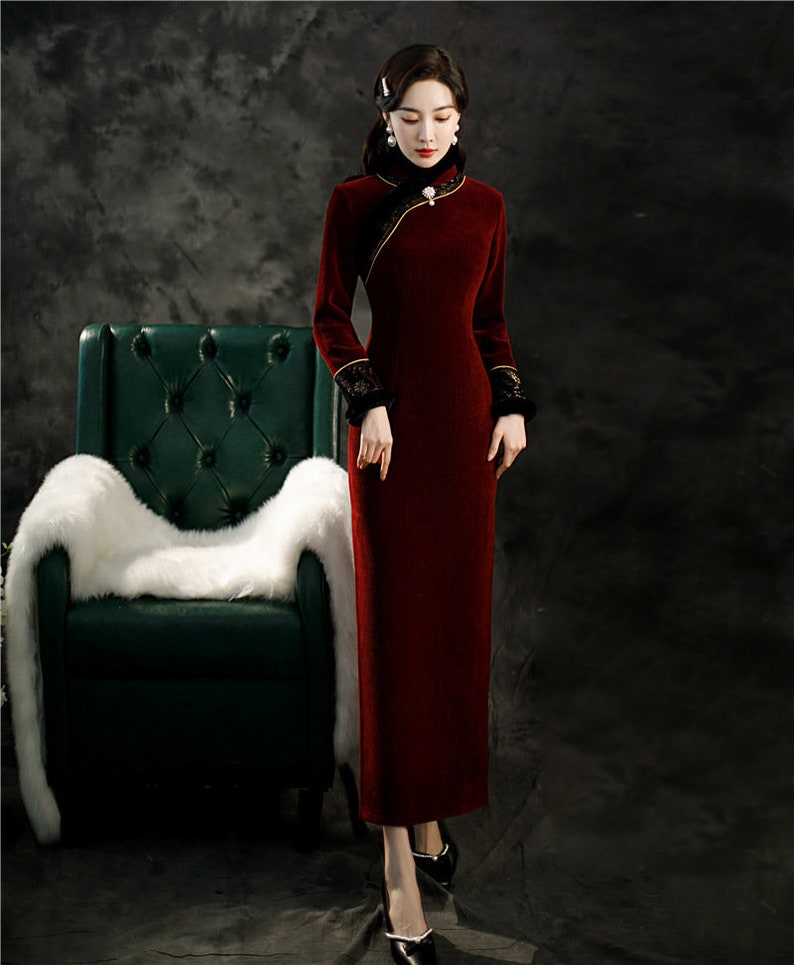 Chinese Old Shanghai Long Cheongsamcustom Qipaoautumn and - Etsy