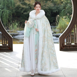 Hanfu Ancient Cape Long Winter Coat With Wool Thickened Coat Chinese ...