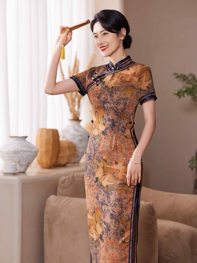 Yellow Elegant Retro Large Size Cheongsamcustom Qipao - Etsy