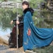 Traditional Chinese Embroidered Velvet Thickened Cloak With Large Fur ...