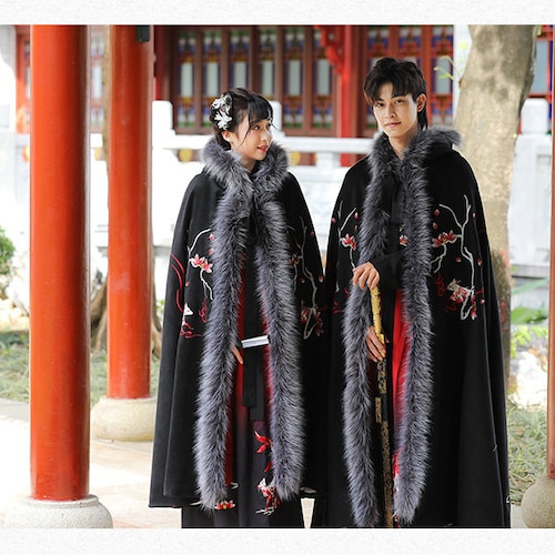 White Hanfu Cloak Winter Outside Cape for Hanfu Dress Long - Etsy