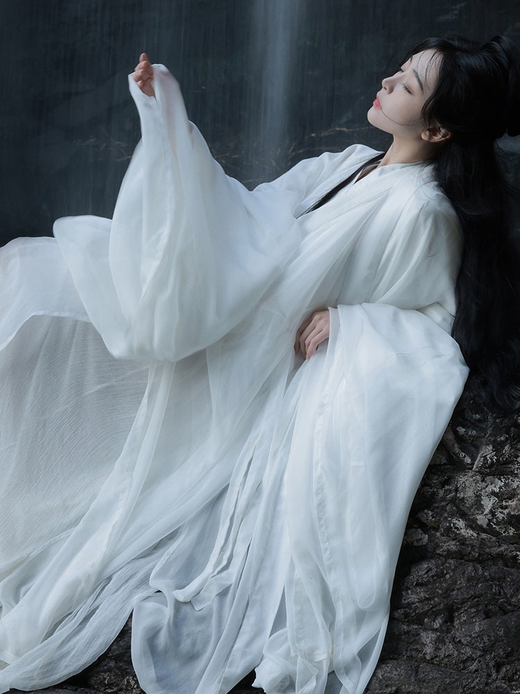 Traditional White Female Hanfu wei Jin Southern and - Etsy