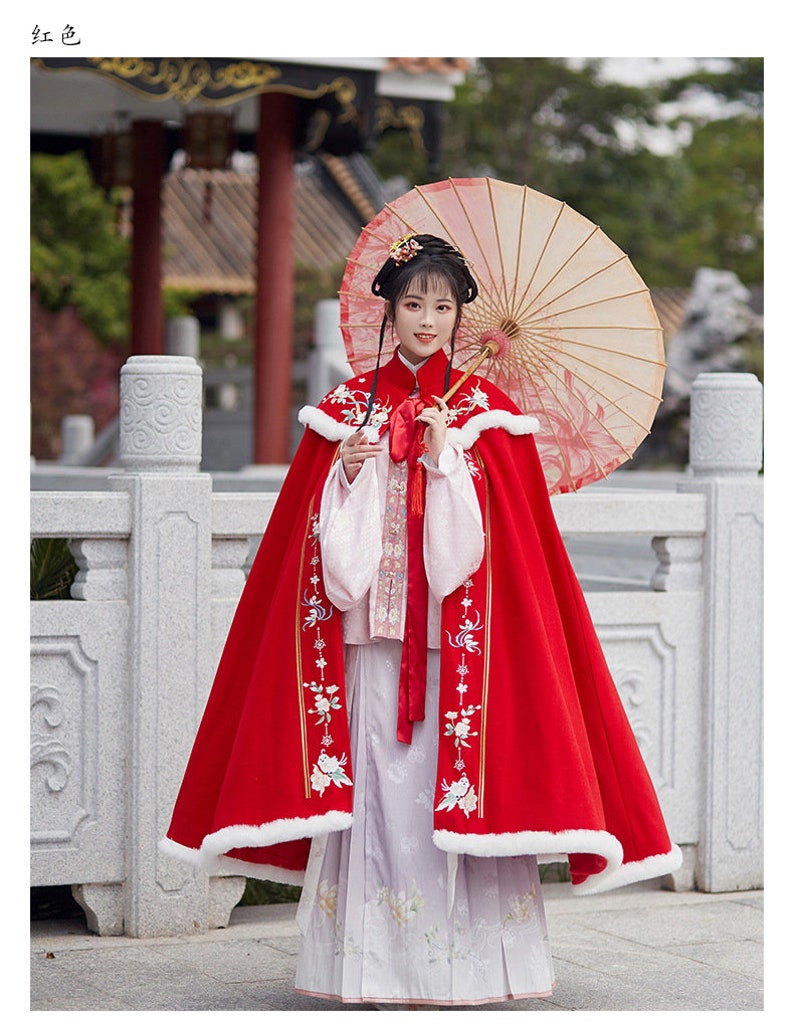 White Hanfu Cloak Winter Outside Cape for Hanfu Dress Long - Etsy