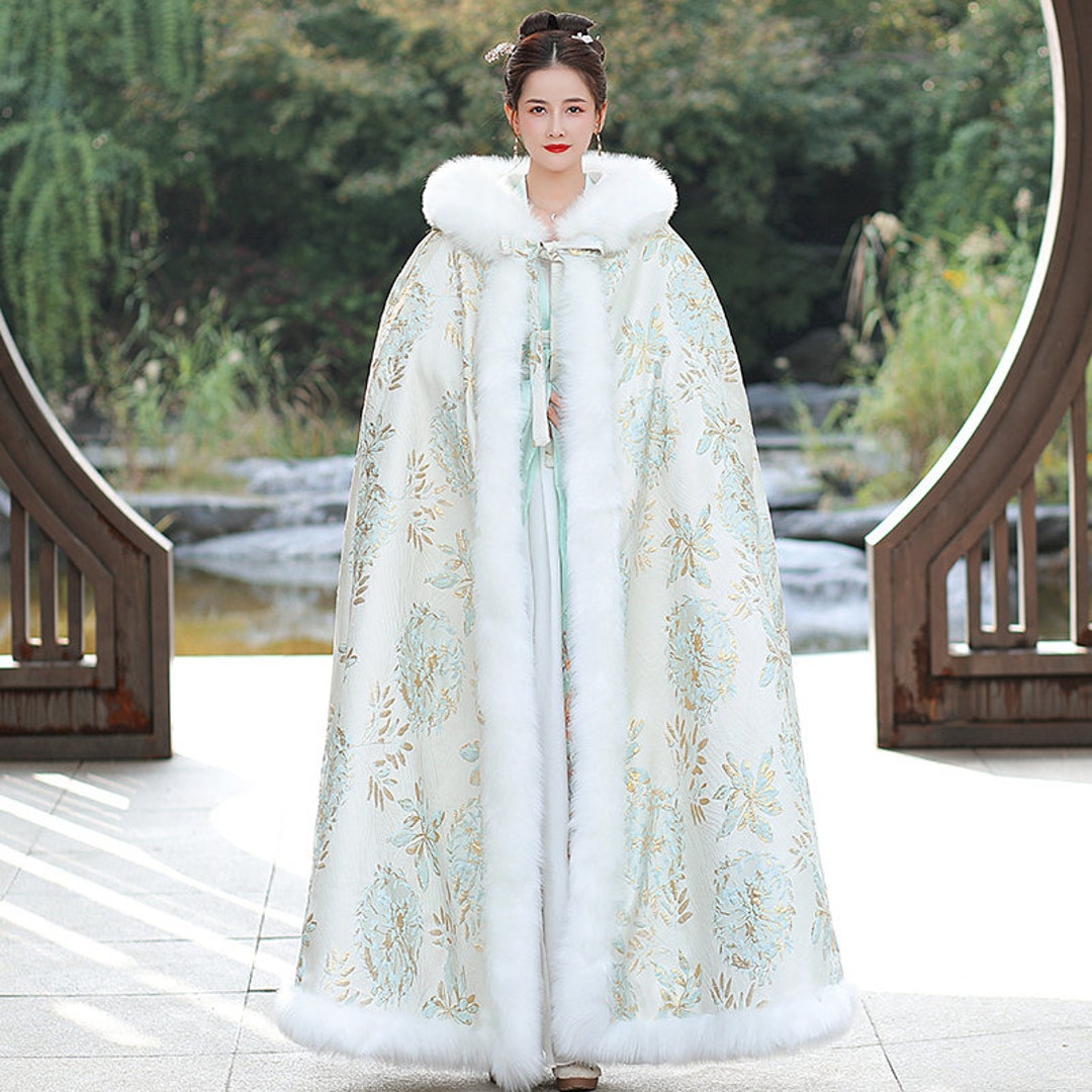Hanfu Ancient Cape Long Winter Coat With Wool Thickened Coat Chinese ...