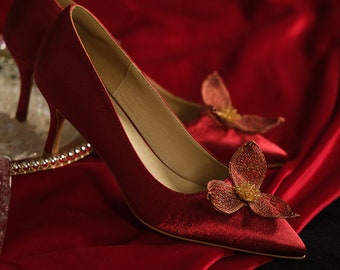 Red Bridal Shoes - Etsy