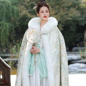 Hanfu Ancient Cape Long Winter Coat With Wool Thickened Coat Chinese ...