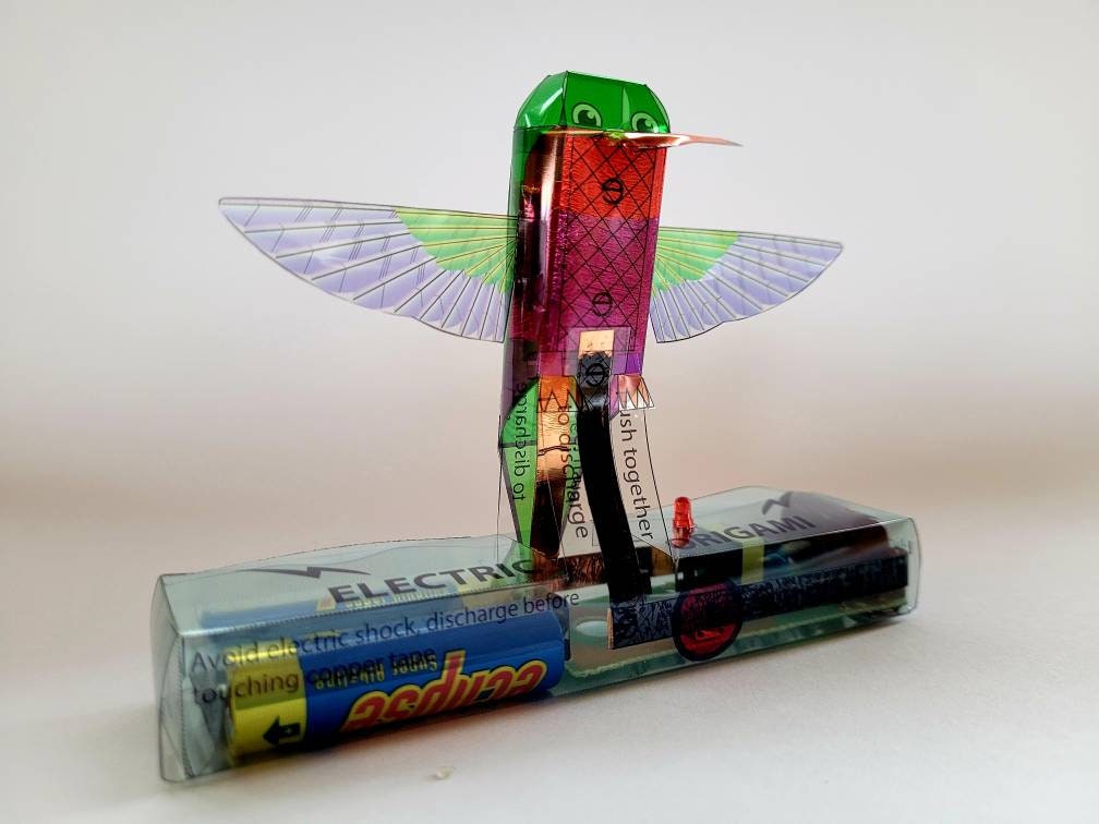 Electric Origami Hummingbird Plans Paper Automata Template | Etsy
