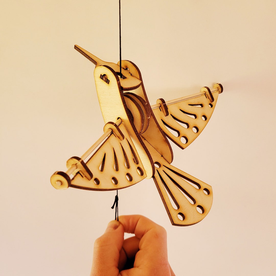 Hummingbird Automata Kit: Wooden Sculpture, Mechanical Toy - Etsy