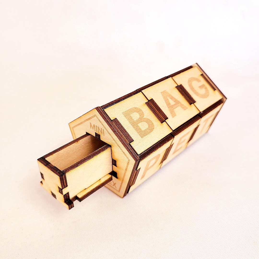 Mini Cryptex Puzzle Box Laser Cut Files, SVG DXF PDF, Spell and Spin ...